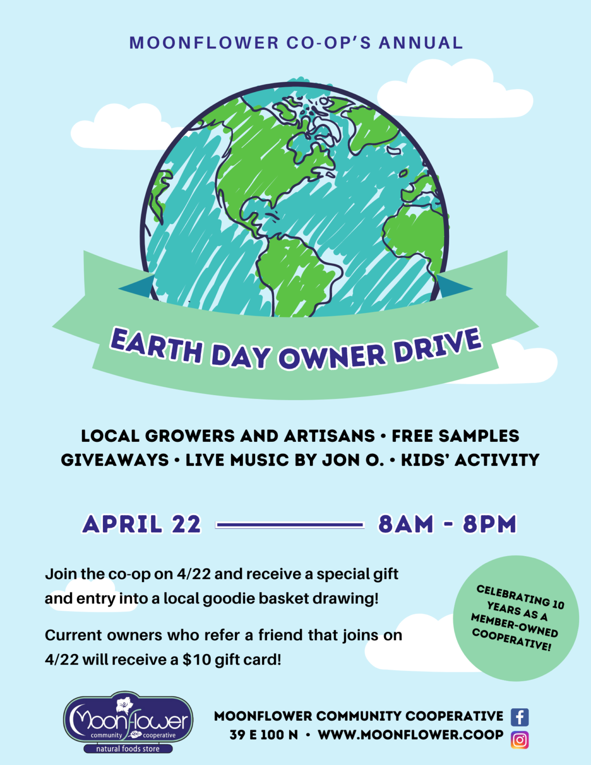 Sixth Annual Earth Day Owner Drive - Moonflower Community Cooperative